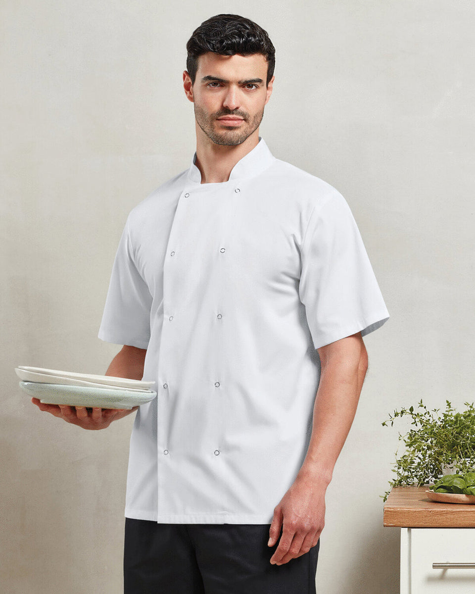 PR664 STUD S/S CHEF JACKET – Riggsmediagroup Ltd