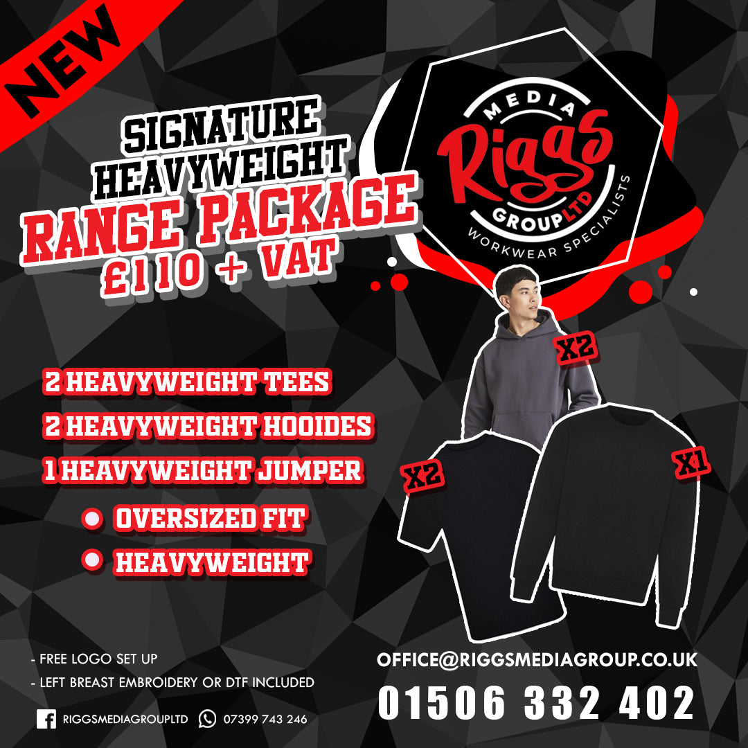 SIGNATURE HEAVYWEIGHT PACKAGE £110 + vat – Riggsmediagroup Ltd